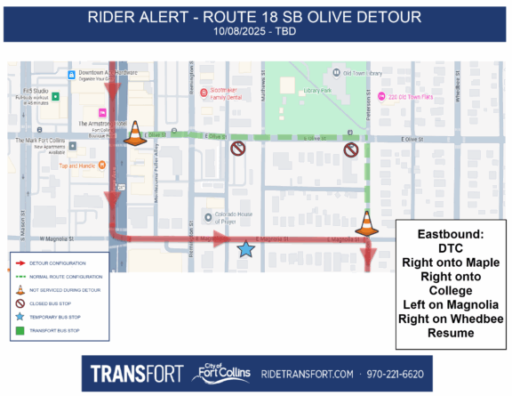 RT 18 SB Olive Detour 2025-10-08 - Transfort