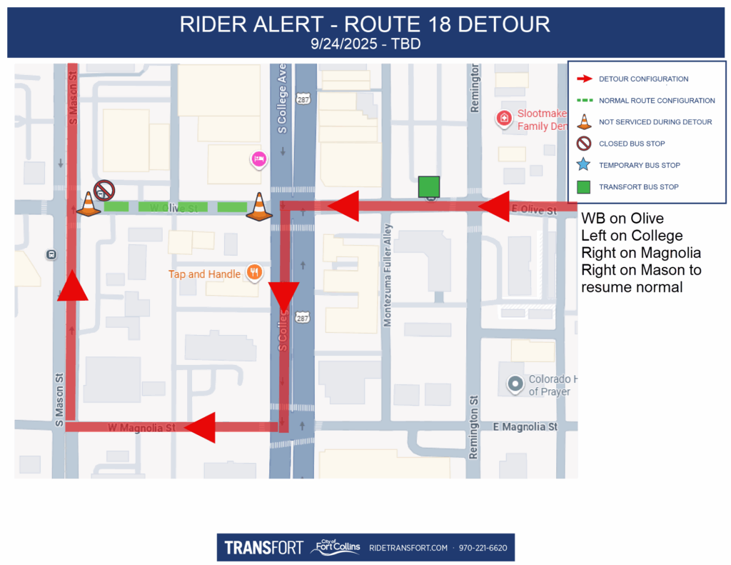 Rt 18 WB Olive Closure - Transfort